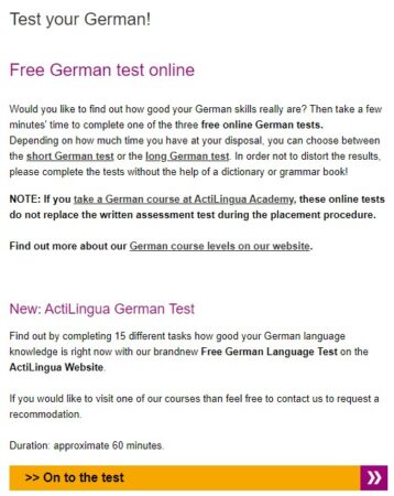 Top 10 German Language Level Test Tools Online Today