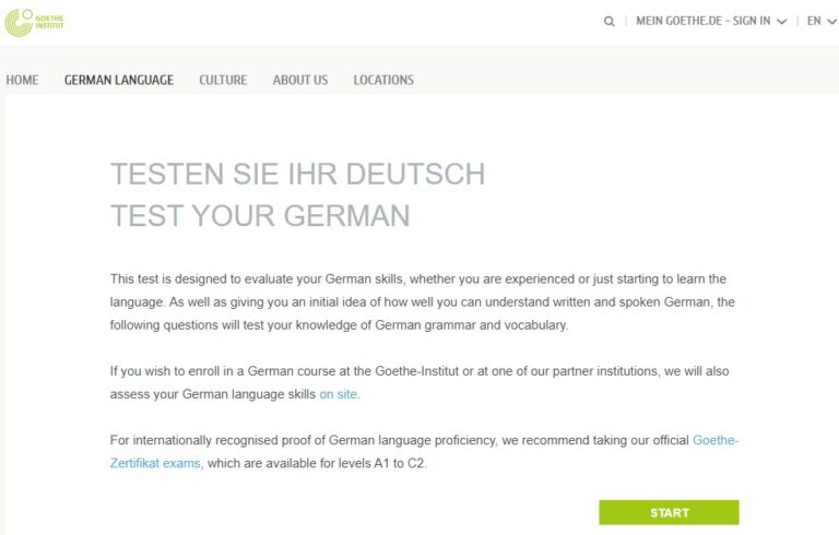 Top 10 German Language Level Test Tools Online Today