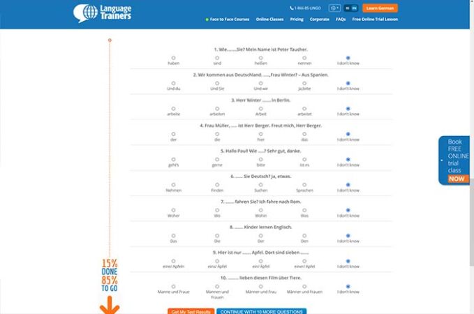 Top 10 German Language Level Test Tools Online Today